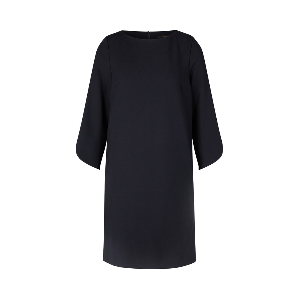 Crêpe-Eggshape-Kleid mit U-Boot Kragen in Navy - im windsor. Online-Shop