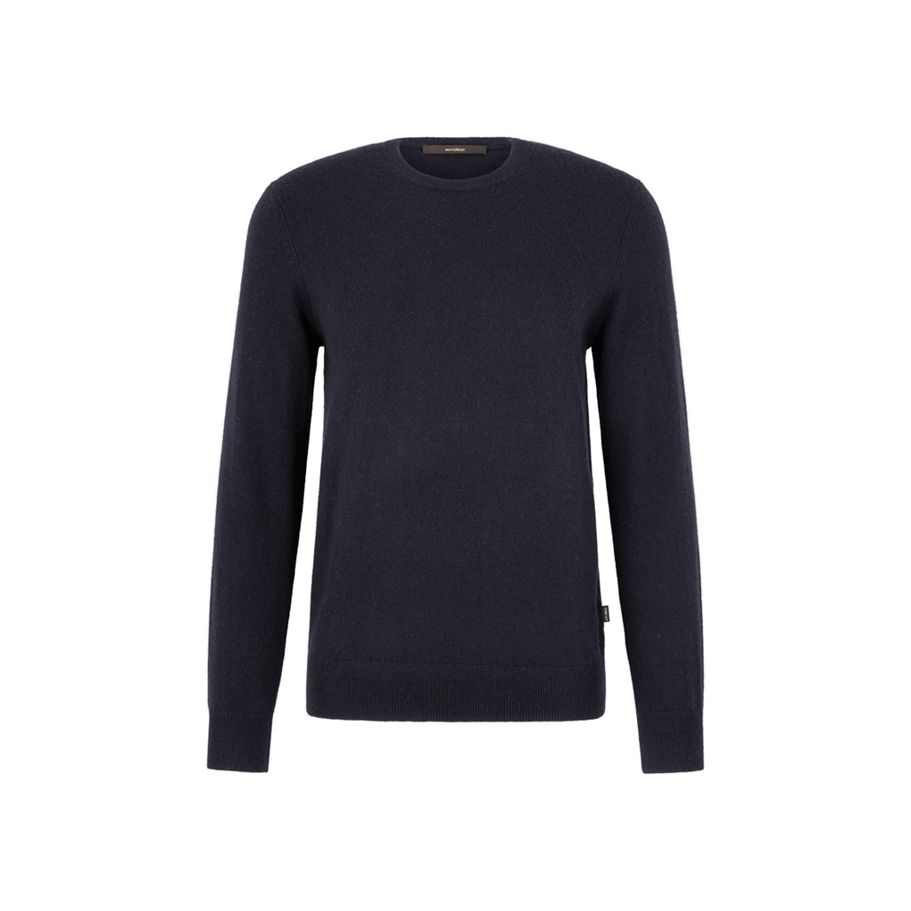 Cashmono Cashmere Round Neck Sweater in Navy - in the windsor. Online-Shop