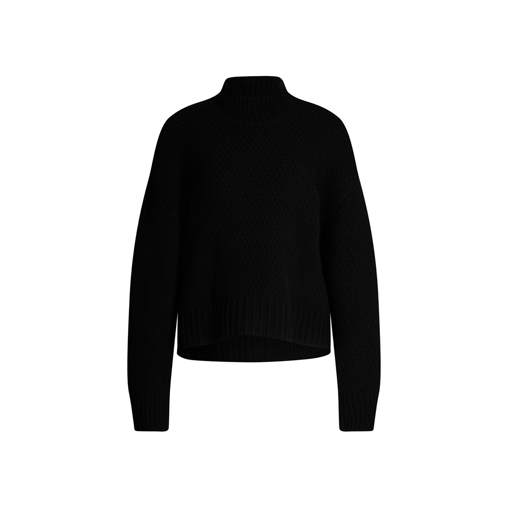 Cashmere-Stehkragen-Pullover in Schwarz - im windsor. Online-Shop