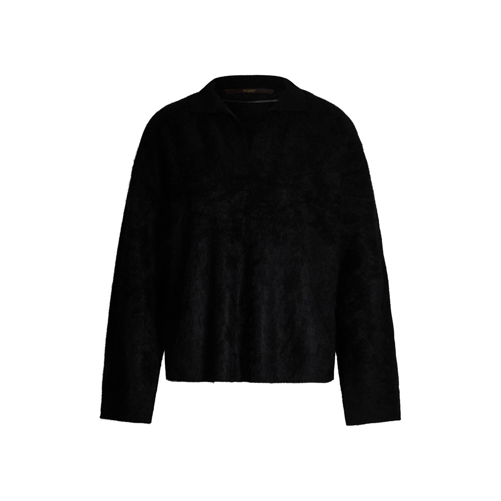 Brushed-Cashmere-Troyer in Schwarz - im windsor. Online-Shop