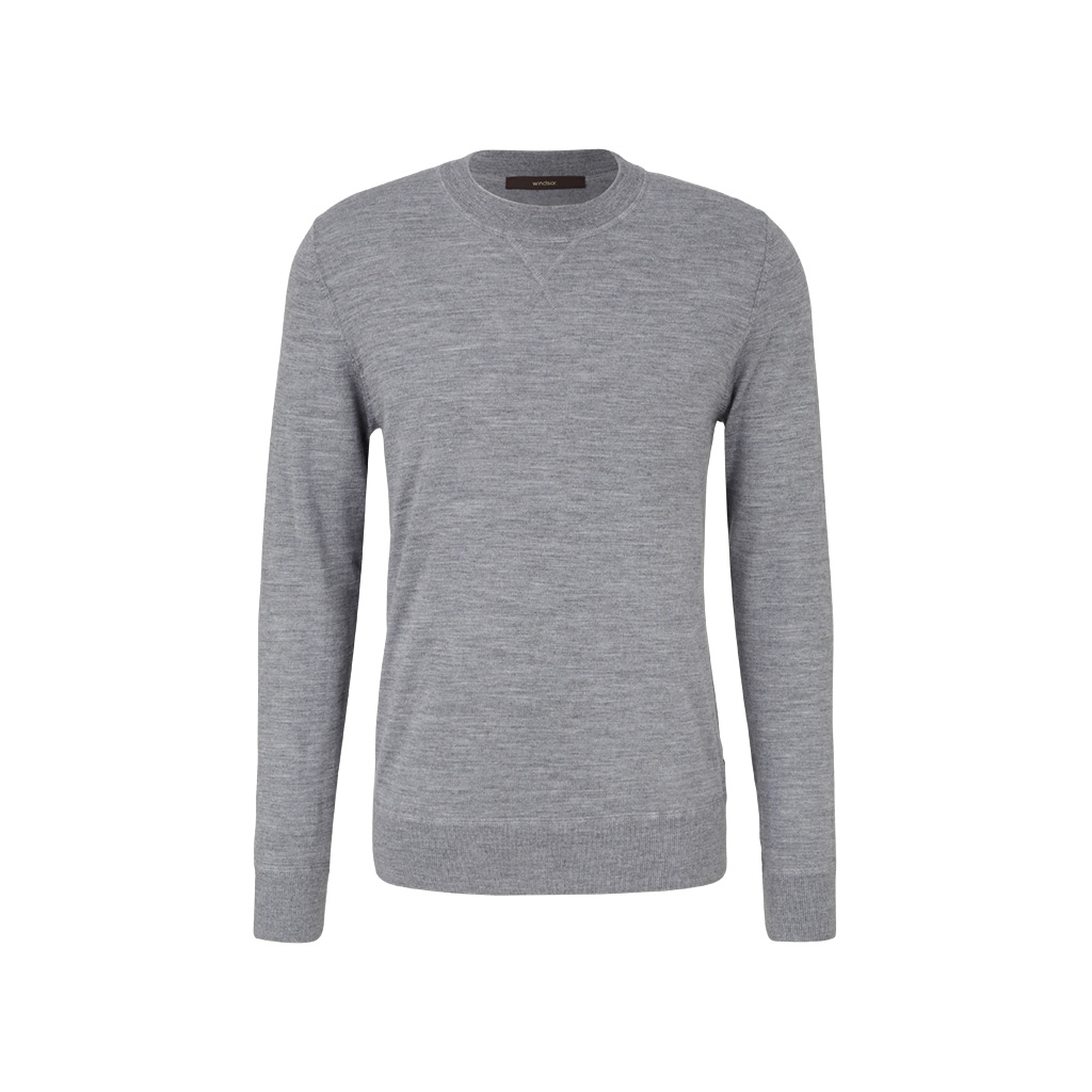 Nando Knitted Sweater with Silk and Cashmere in Mottled Grey - in the ...