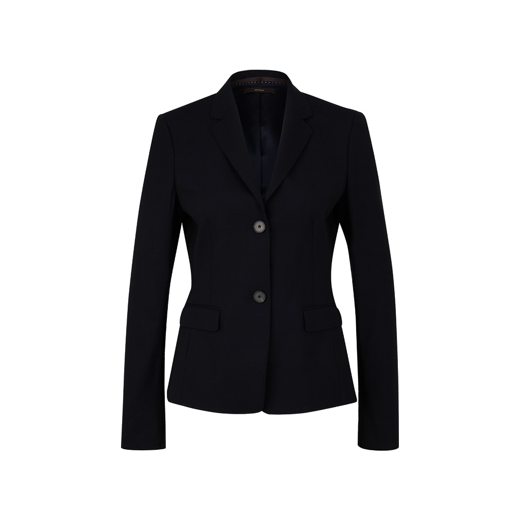 Virgin Wool Stretch Blazer in Navy - in the windsor. Online-Shop